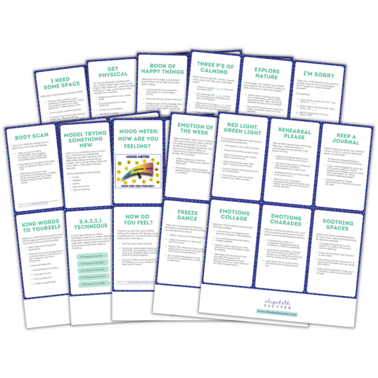 Emotional Regulation Card Deck - Elizabeth Sautter